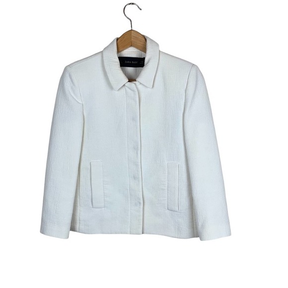Zara | Jackets & Coats | Zara White Button Up Jacket Blazer | Poshmark